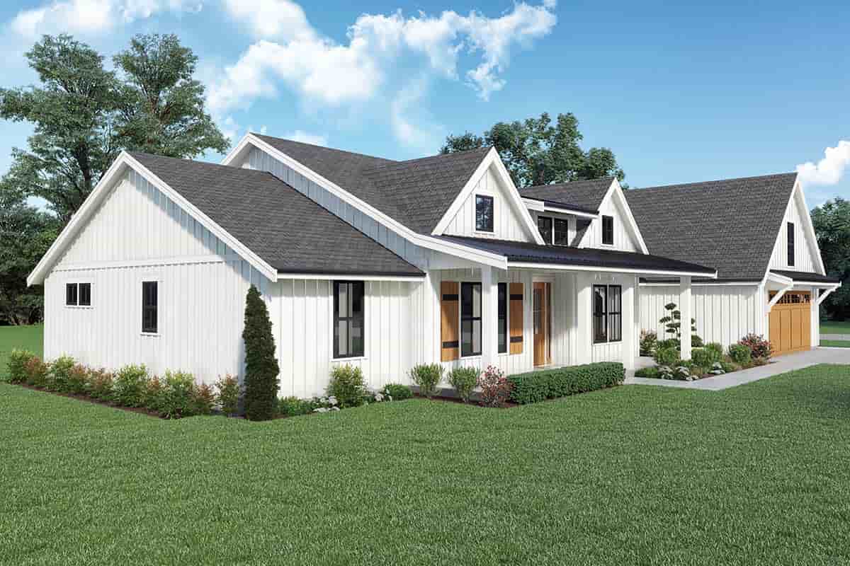 House Plan 43662 - Farmhouse Style with 2425 Sq Ft, 3 Bed, 2 Bath