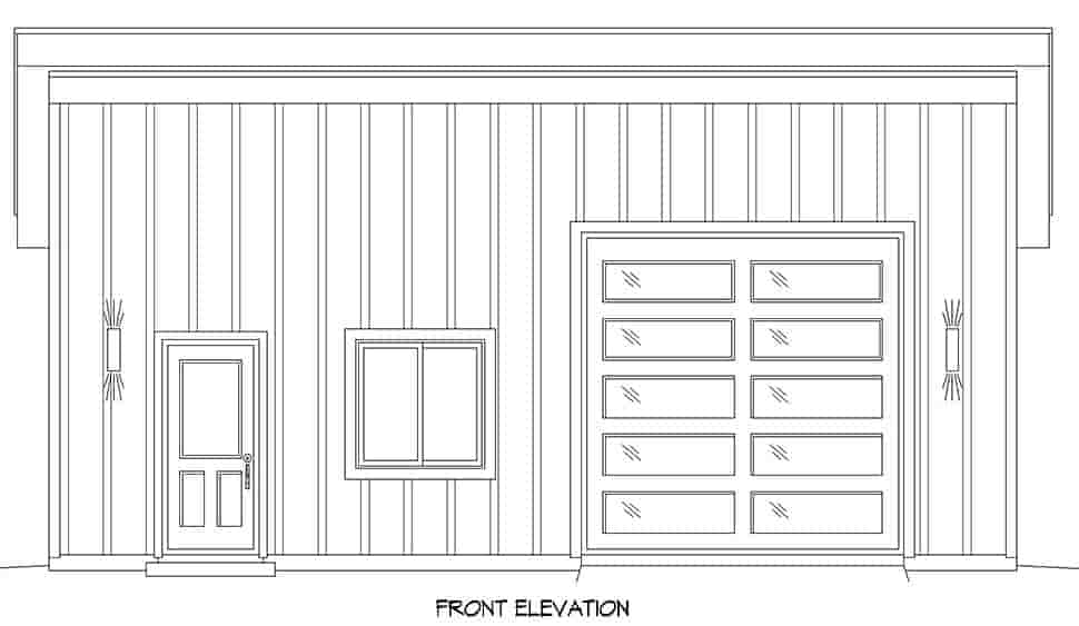 Garage Plan 81787 - 2 Car Garage Modern Style
