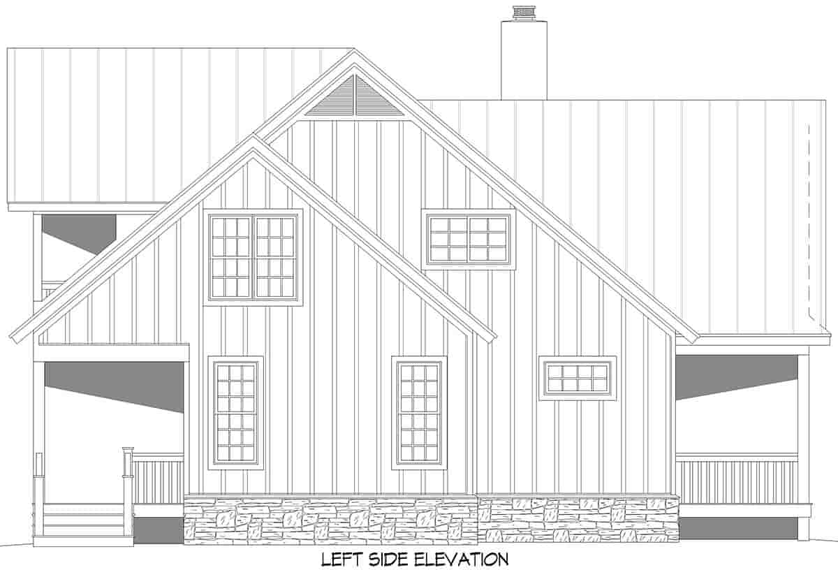 House Plan 83430 - Farmhouse Style with 2056 Sq Ft, 3 Bed, 3 Bath