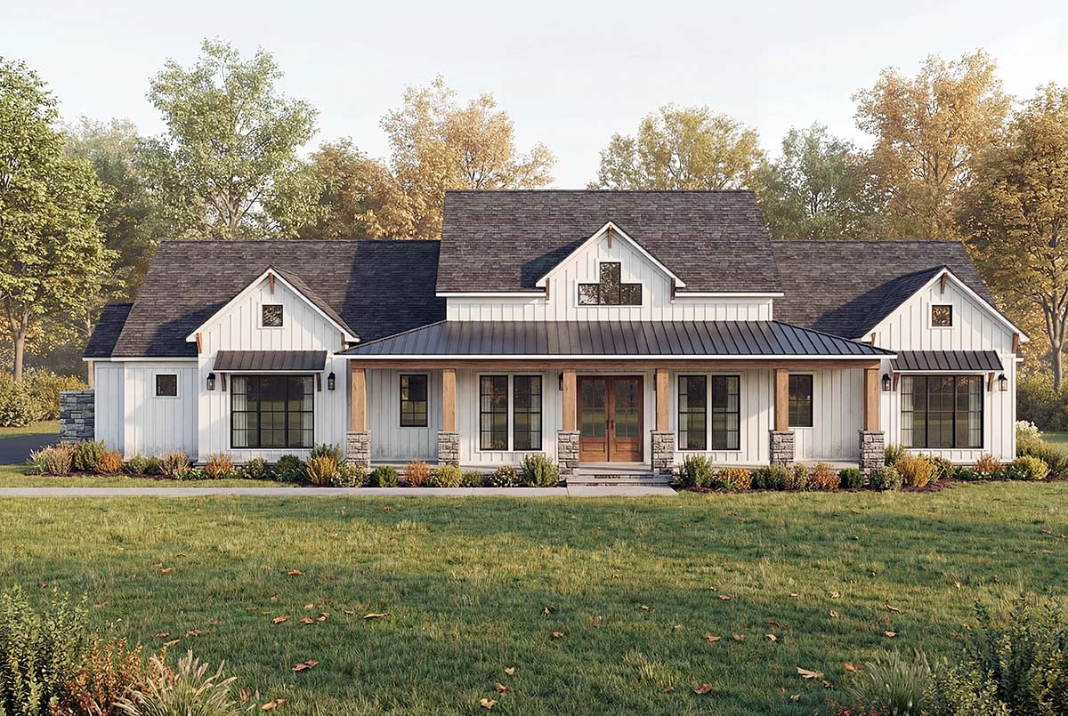 House Plan 100449 - Farmhouse Style with 2692 Sq Ft, 3 Bed, 3 Bat ...