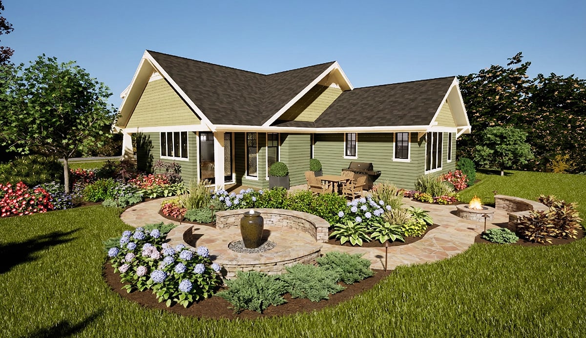 House Plan 102300 - Ranch Style with 1196 Sq Ft, 3 Bed, 2 Bath ...