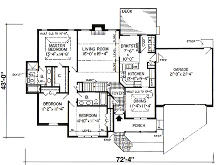 House Plan 20100 - Traditional Style with 1737 Sq Ft, 3 Bed, 2 Ba ...