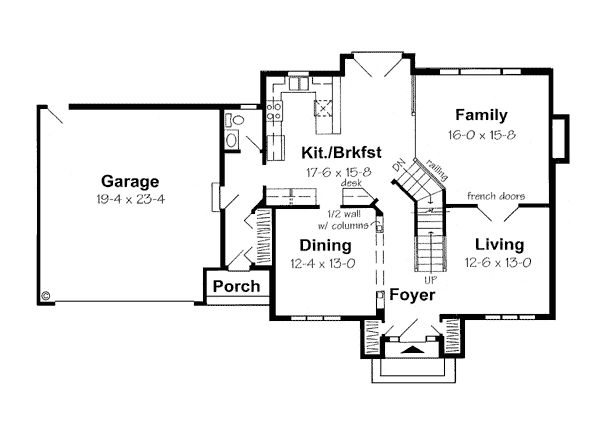House Plan 24587 - Traditional Style with 2342 Sq Ft, 4 Bed, 2 Ba ...
