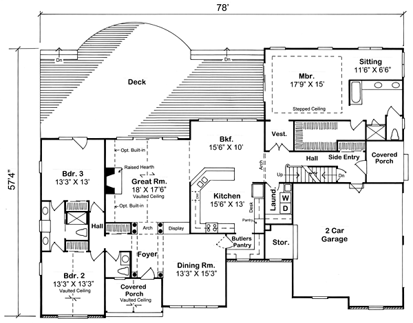 House Plan 24991 - Traditional Style with 2566 Sq Ft, 3 Bed, 2 Ba ...