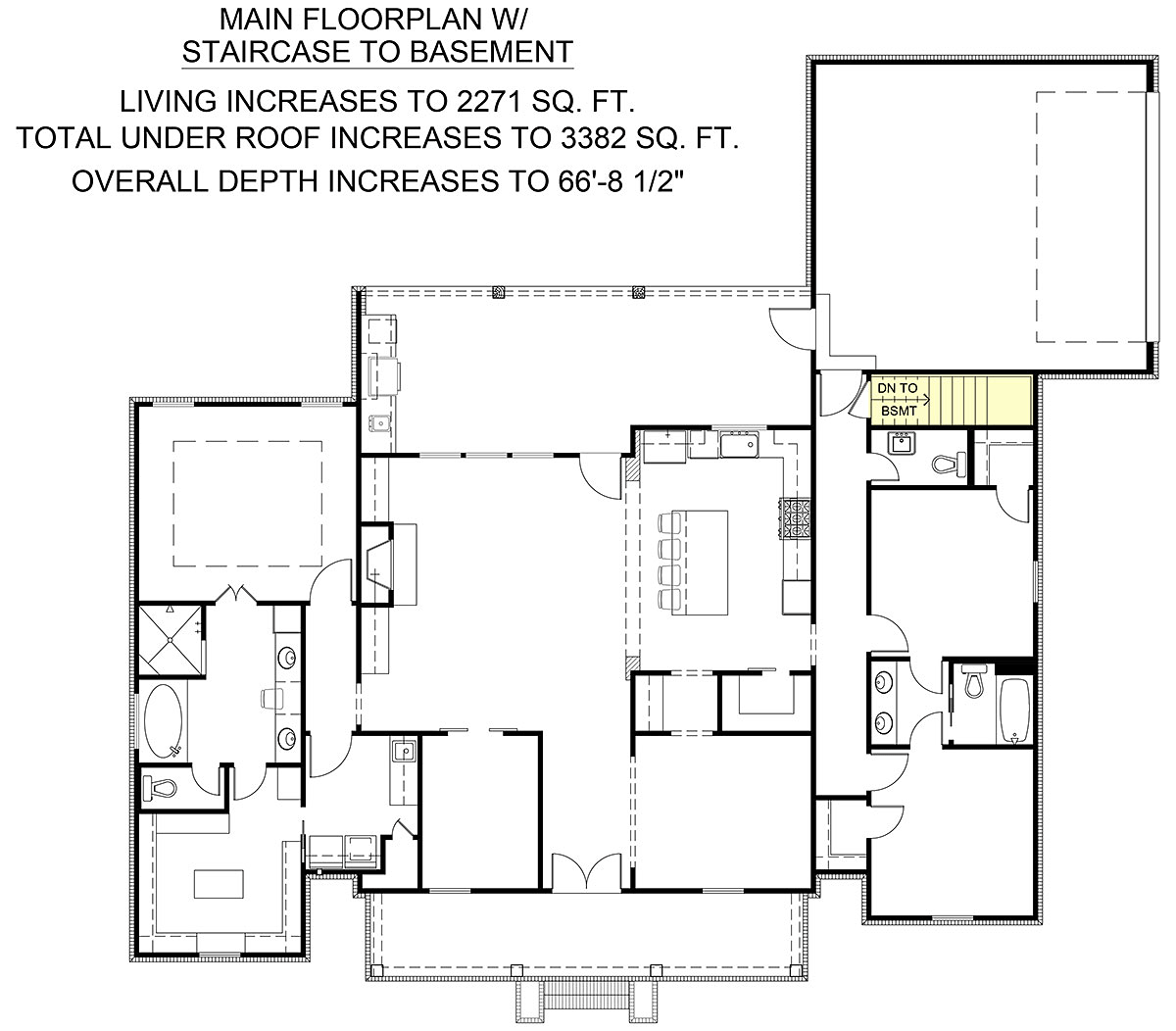 House Plan 41497 - New American Style with 2253 Sq Ft, 3 Bed, 2 B