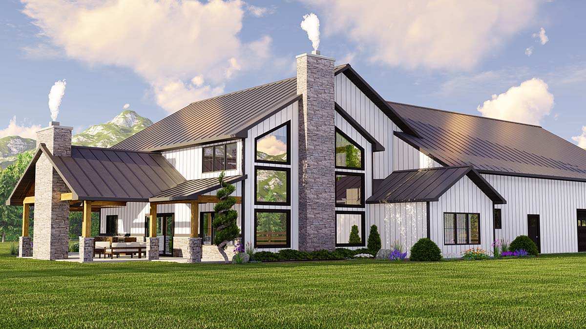 House Plan 41836 - Barndominium Style with 3399 Sq Ft, 3 Bed, 3 B ...