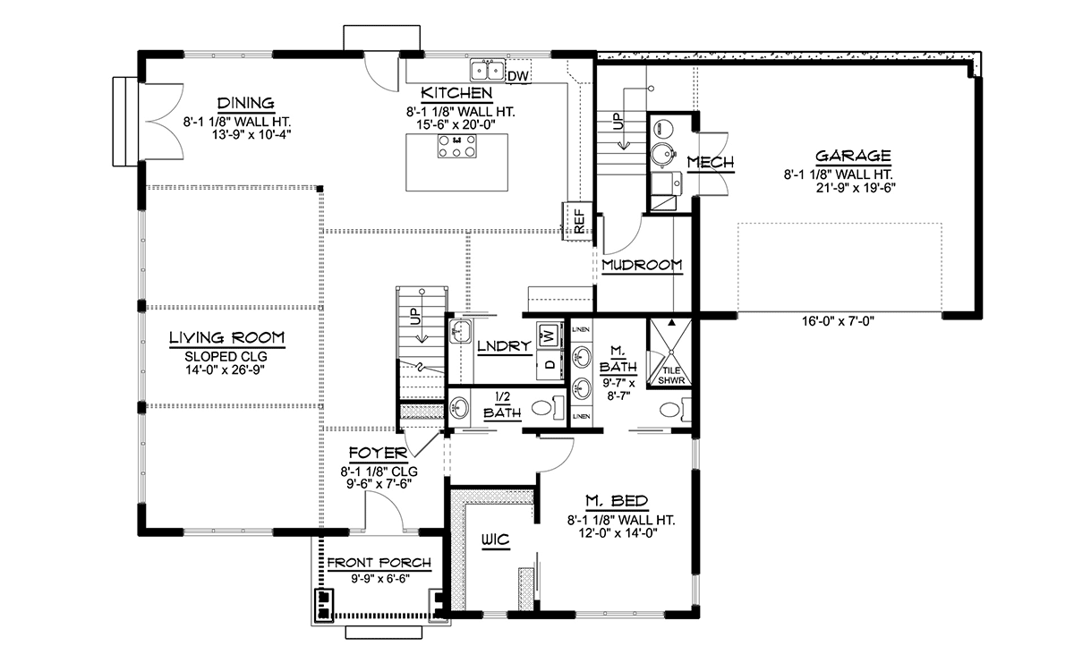 House Plan 41894 - Modern Style with 2230 Sq Ft, 3 Bed, 2 Bath, 1 ...