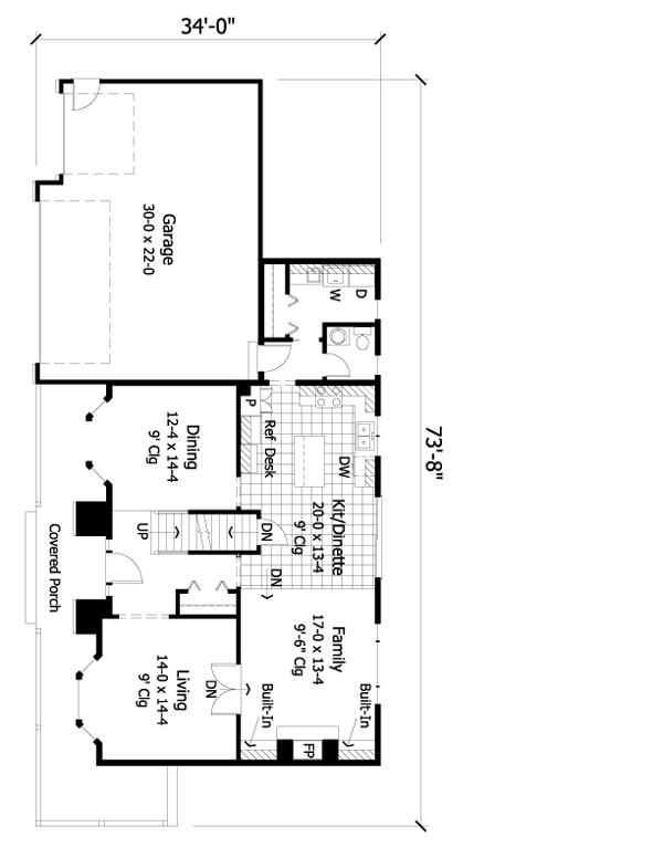 House Plan 42003 - Traditional Style with 2301 Sq Ft, 4 Bed, 2 Ba ...