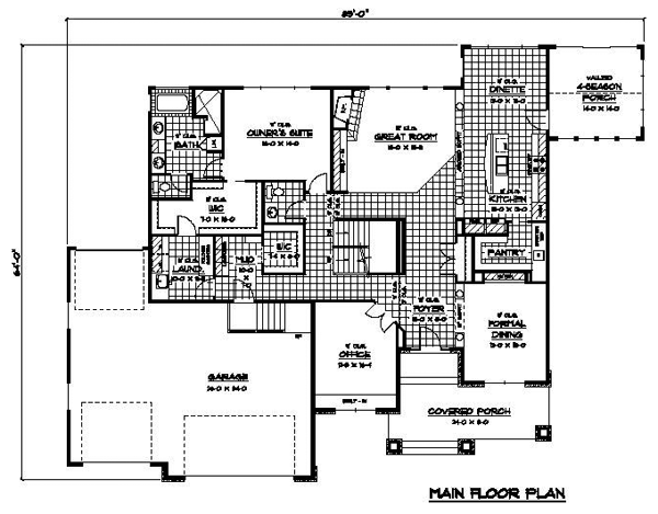 House Plan 42064 - Traditional Style with 3820 Sq Ft, 4 Bed, 2 Ba ...
