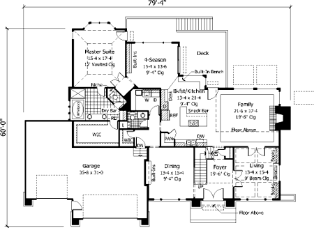 House Plan 42208 - with 3432 Sq Ft, 4 Bed, 3 Bath, 1 Half Bath ...