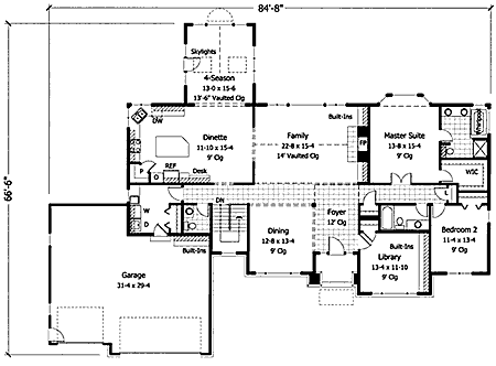 House Plan 42223 - with 4154 Sq Ft, 4 Bed, 3 Bath, 1 Half Bath ...