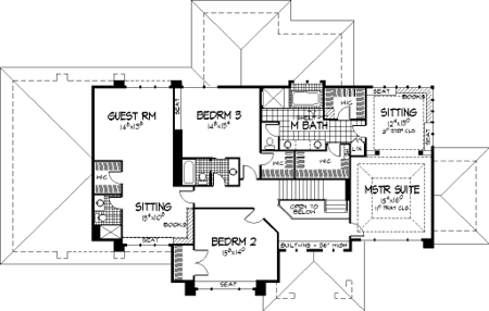 House Plan 42227 - Contemporary Style with 4219 Sq Ft, 4 Bed, 3 B ...