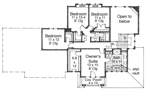 House Plan 42609 - Traditional Style with 2630 Sq Ft, 4 Bed, 2 Ba ...