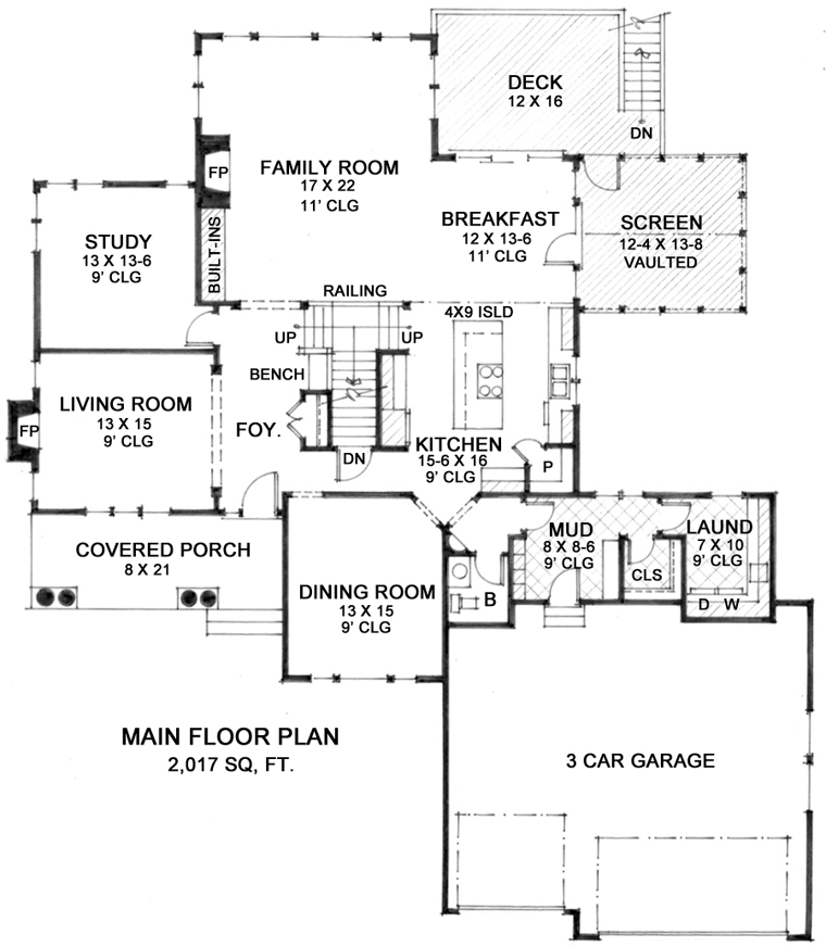 House Plan 42656 - with 3621 Sq Ft, 4 Bed, 3 Bath, 1 Half Bath ...
