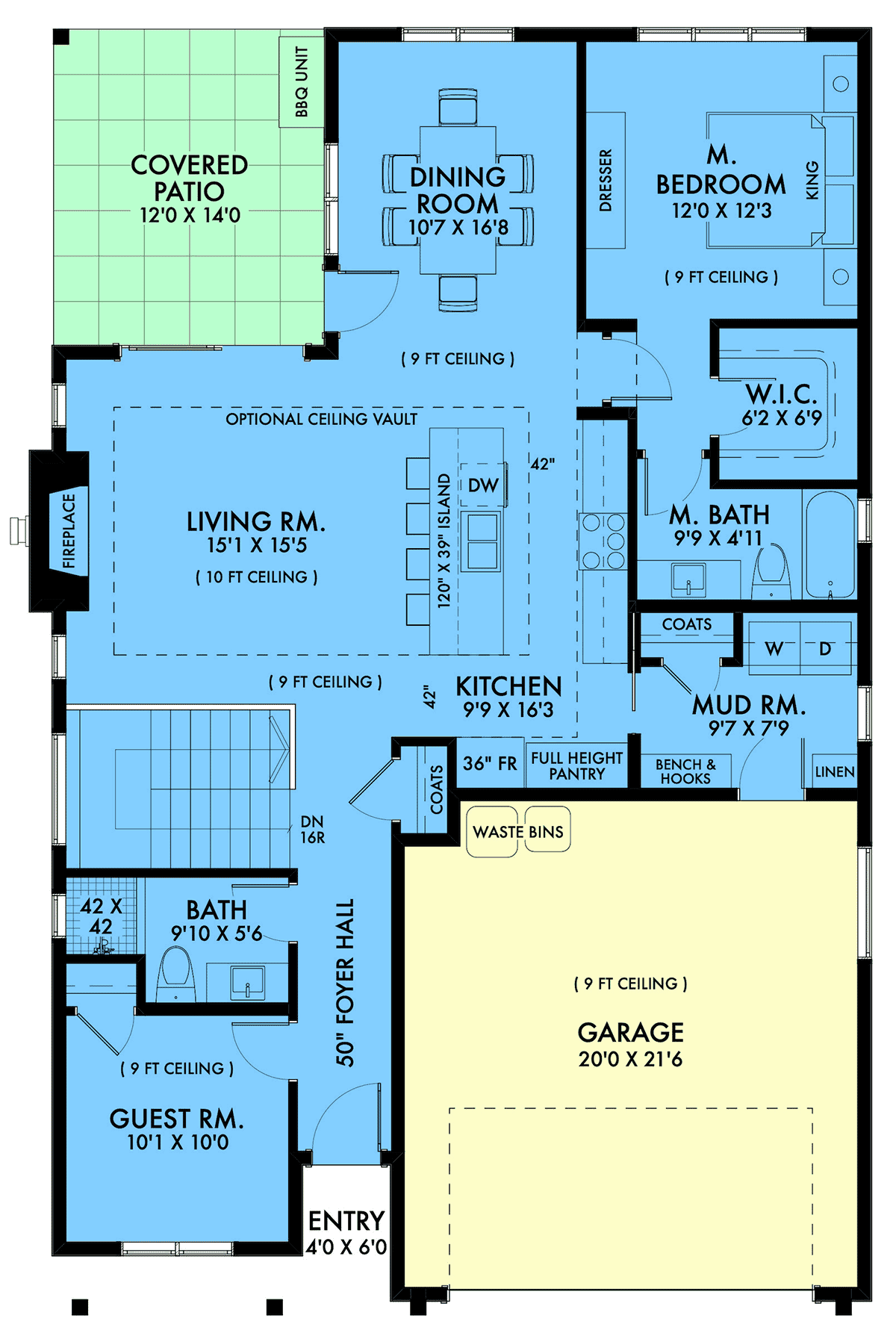 House Plan 42930 - Traditional Style with 2292 Sq Ft, 5 Bed, 3 Ba ...