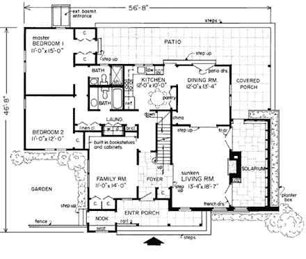 House Plan 43038 - European Style with 1999 Sq Ft, 4 Bed, 3 Bath ...