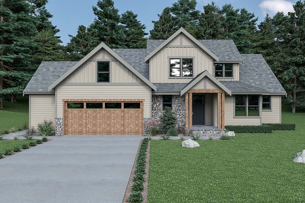 House Plan 43621 - Farmhouse Style with 2636 Sq Ft, 4 Bed, 2 Bath ...