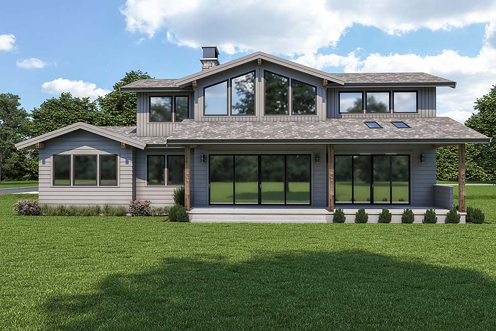 House Plan 43641 - Contemporary Style with 2641 Sq Ft, 3 Bed, 2 B ...