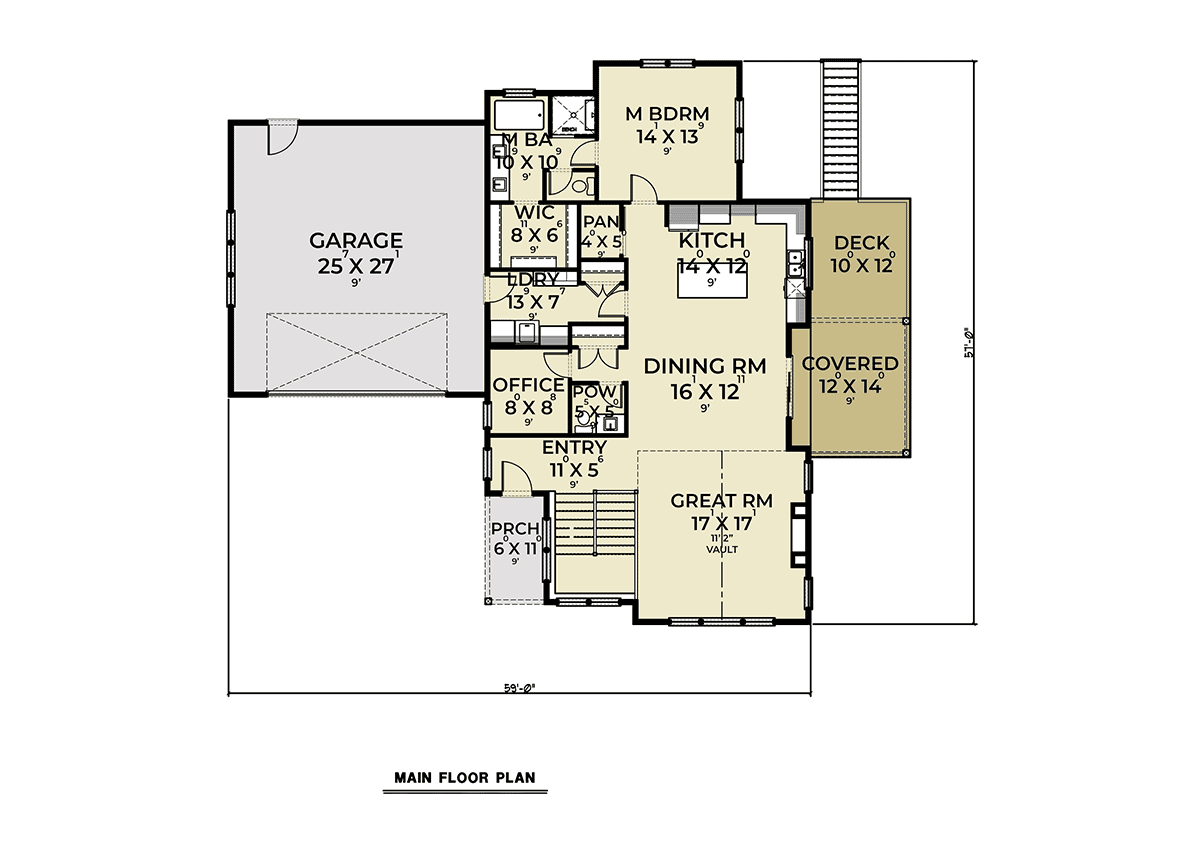 House Plan 43646 - Traditional Style with 2991 Sq Ft, 4 Bed, 2 Ba ...