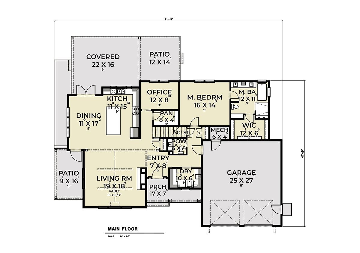 House Plan 43681 - Traditional Style with 3093 Sq Ft, 4 Bed, 2 Ba | COOLhouseplans.com