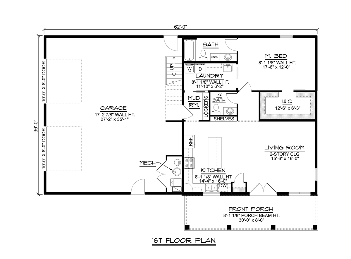 House Plan 43929 - Barndominium Style with 2212 Sq Ft, 3 Bed, 2 B ...