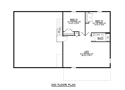 House Plan 43929 - Barndominium Style with 2212 Sq Ft, 3 Bed, 2 B ...