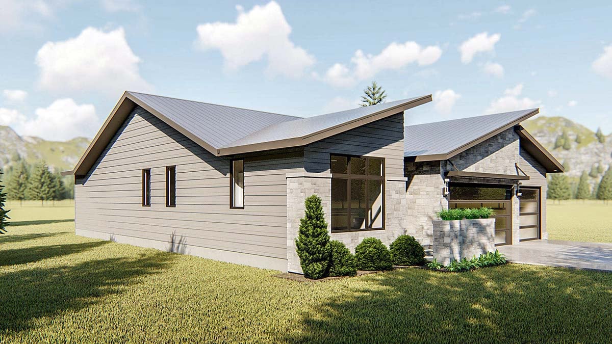 House Plan 44218 - Retro Style with 2011 Sq Ft, 3 Bed, 2 Bath ...