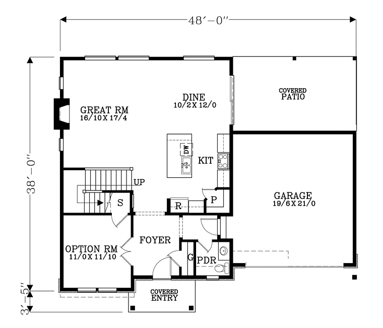 House Plan 44666 - Traditional Style with 2408 Sq Ft, 3 Bed, 2 Ba ...