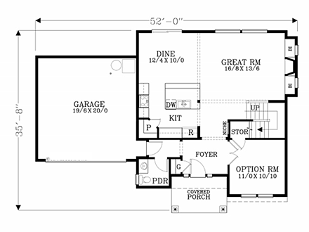 House Plan 44687 - Tudor Style with 2224 Sq Ft, 3 Bed, 2 Bath, 1 ...