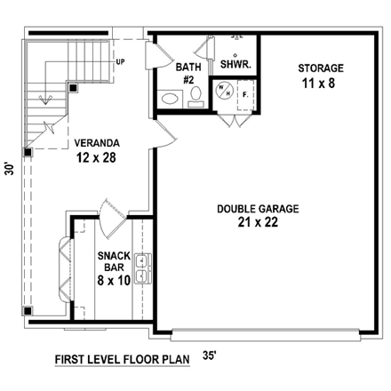 Garage Plan 44904 - 2 Car Garage | COOLhouseplans.com