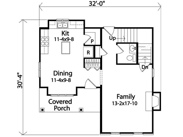 House Plan 45109 - Traditional Style with 1314 Sq Ft, 2 Bed, 2 Ba ...