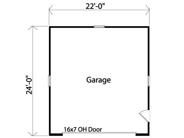 Garage Plan 45150 - 2 Car Garage
