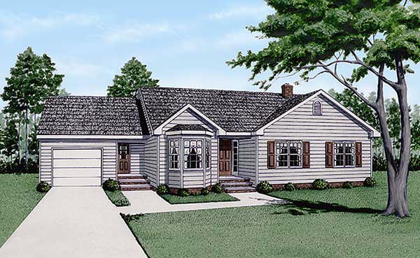 House Plan 45232 - Ranch Style with 1451 Sq Ft, 3 Bed, 2 Bath ...
