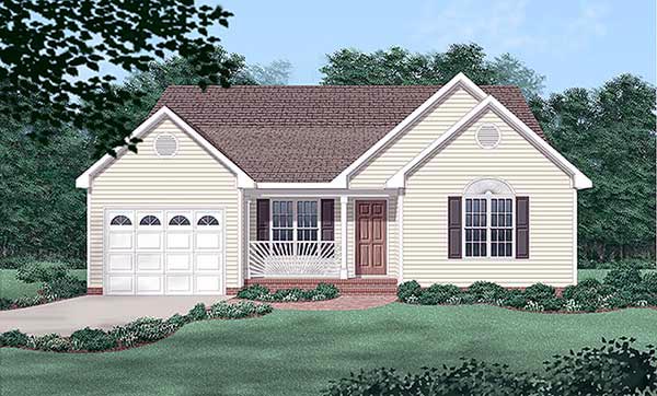 House Plan 45264 - Traditional Style with 1481 Sq Ft, 3 Bed, 2 Ba