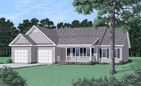 House Plan 45383 - Ranch Style with 1339 Sq Ft, 2 Bed, 2 Bath ...