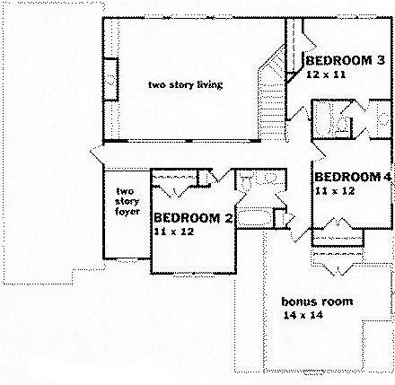 House Plan 45837 - Traditional Style with 2587 Sq Ft, 4 Bed, 3 Ba ...