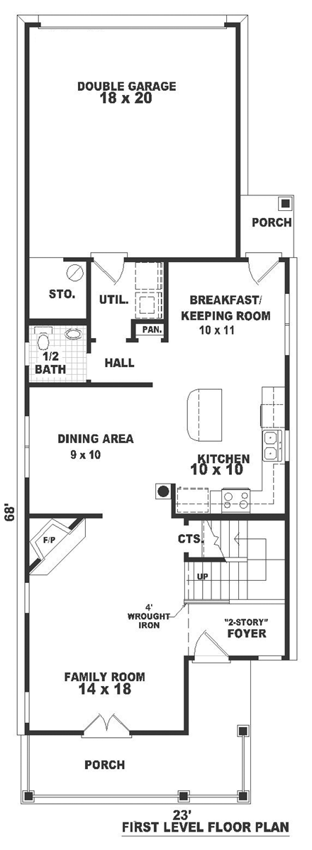 House Plan 46329 - Ranch Style with 1670 Sq Ft, 3 Bed, 2 Bath, 1 ...