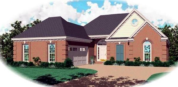 House Plan 46442 - Ranch Style with 1352 Sq Ft, 3 Bed, 2 Bath ...