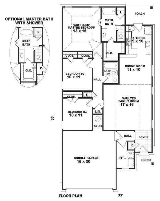 House Plan 46498 - Ranch Style with 1469 Sq Ft, 3 Bed, 2 Bath ...