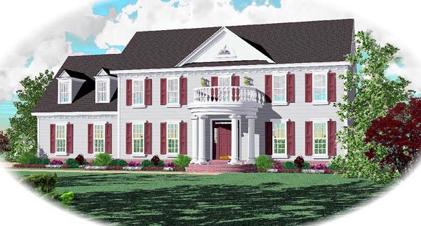 House Plan 46569 - Colonial Style with 2553 Sq Ft, 4 Bed, 3 Bath ...