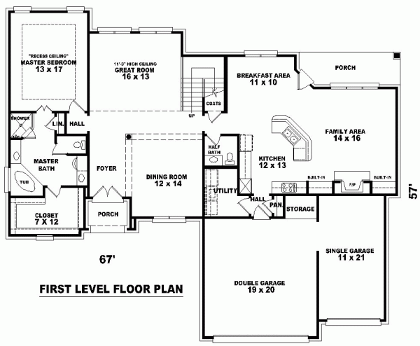 House Plan 47029 - Tudor Style with 3722 Sq Ft, 4 Bed, 3 Bath, 1 ...