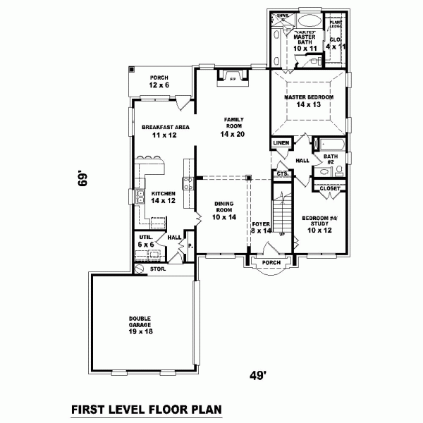 House Plan 47178 - with 2493 Sq Ft, 3 Bed, 3 Bath, 1 Half Bath ...