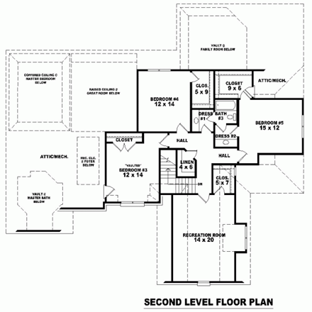 House Plan 47288 - with 3807 Sq Ft, 5 Bed, 3 Bath | COOLhouseplans.com