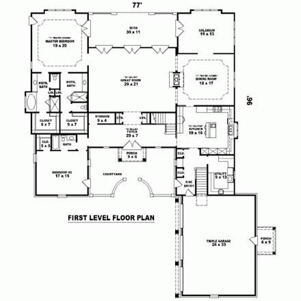 House Plan 47354 - with 4411 Sq Ft, 4 Bed, 4 Bath | COOLhouseplans.com