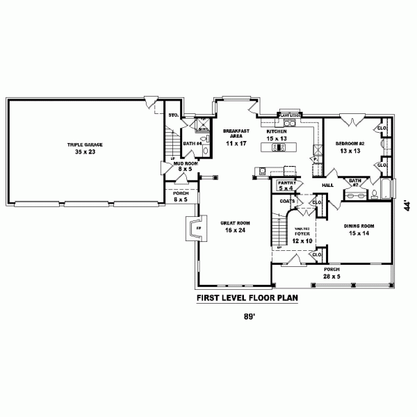 House Plan 47439 - Country Style with 3144 Sq Ft, 4 Bed, 4 Bath ...