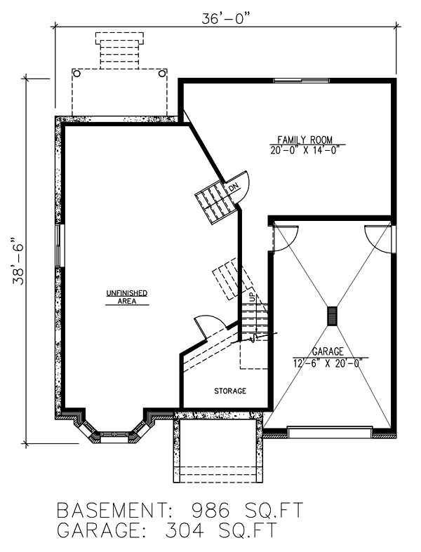 House Plan 48283 - European Style with 1293 Sq Ft, 3 Bed, 1 Bath