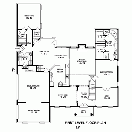 House Plan 48357 - Traditional Style with 4309 Sq Ft, 4 Bed, 4 Ba ...