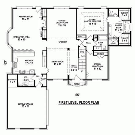 House Plan 48724 - Traditional Style with 3175 Sq Ft, 3 Bed, 3 Ba ...