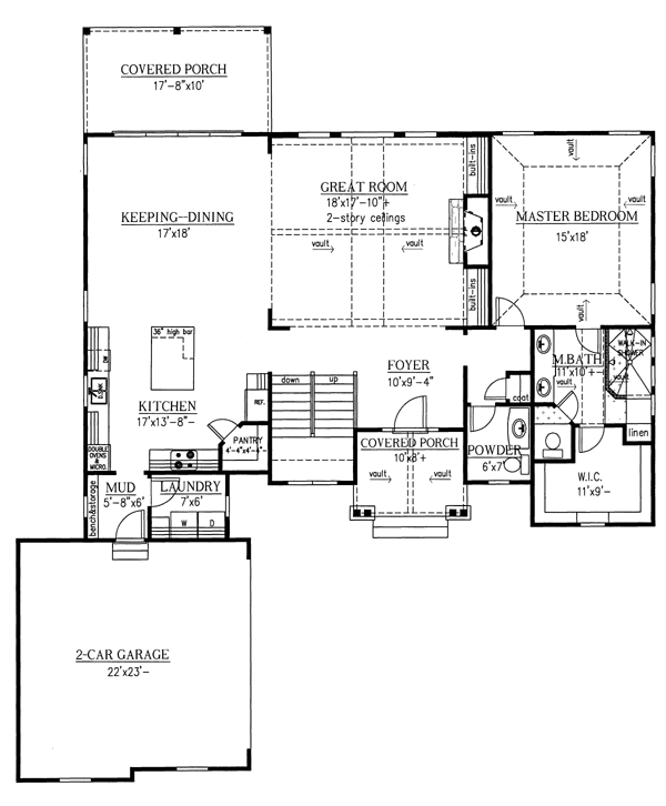 House Plan 50229 - Craftsman Style with 2569 Sq Ft, 3 Bed, 2 Bath ...