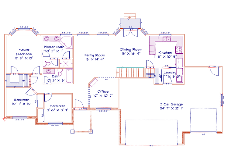 House Plan 50457 - with 3073 Sq Ft, 5 Bed, 3 Bath | COOLhouseplans.com